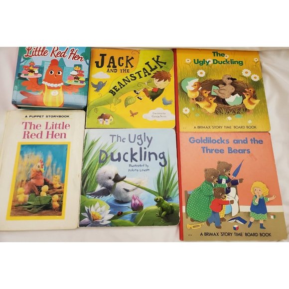 Other | 6 Fairy Tales Board Books Little Red Hen Jack Beanstalk Ugly ...